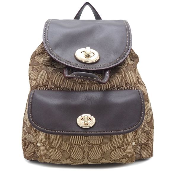 Coach | Bags | Coach 37979 Rucksack Backpack Signature Canvas X Leather ...